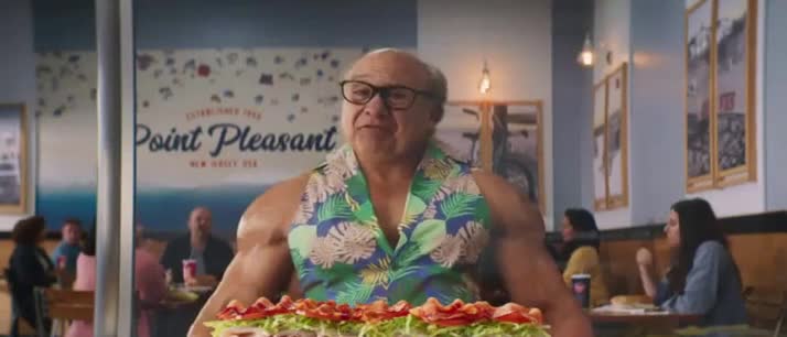 Jersey Mikes Subs Danny DeVito with muscles Ad commercial